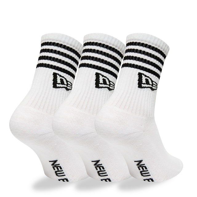 Calcetines Largos New Era Stripe Crew 3 Pack Blancos – New Era Cap México