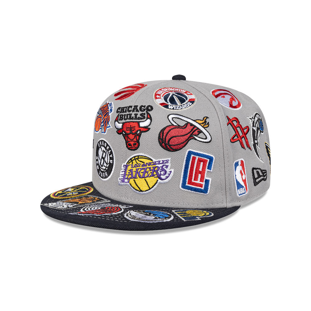 Gorra Plana de NBA All Over Logo 9FIFTY Snapback – New Era Cap México