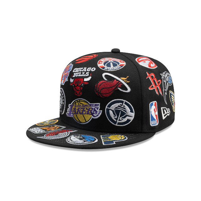 Gorra Plana de NBA All Over Logo 9FIFTY Snapback Negra – New Era Cap México