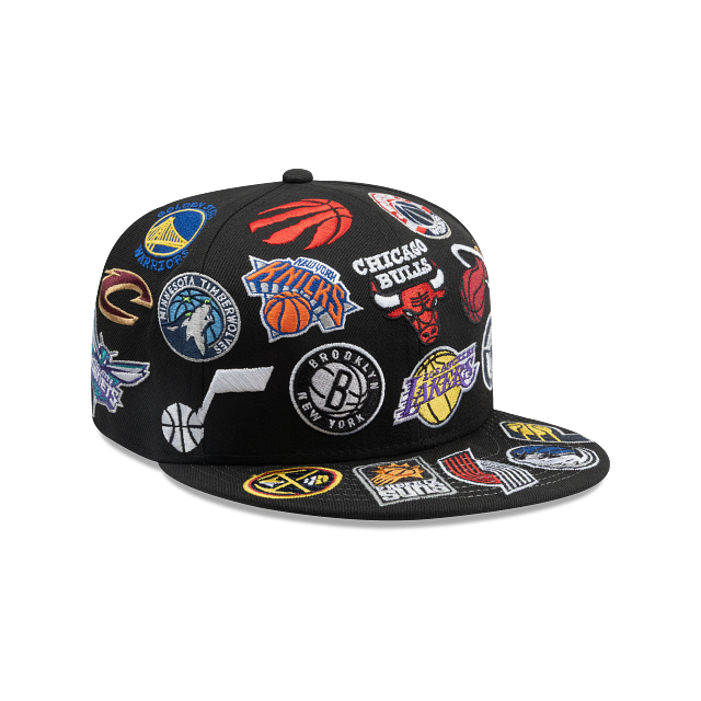 Gorra Plana de NBA All Over Logo 9FIFTY Snapback Negra – New Era Cap México