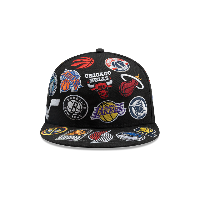 Gorra Plana de NBA All Over Logo 9FIFTY Snapback Negra – New Era Cap México