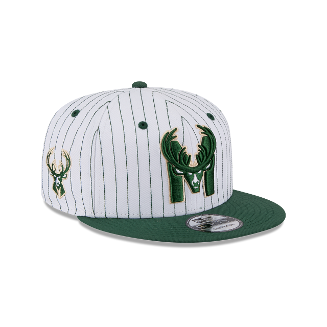 Gorra Plana de Milwaukee Bucks NBA Deceptor Pinstripe 9FIFTY Snapback ...